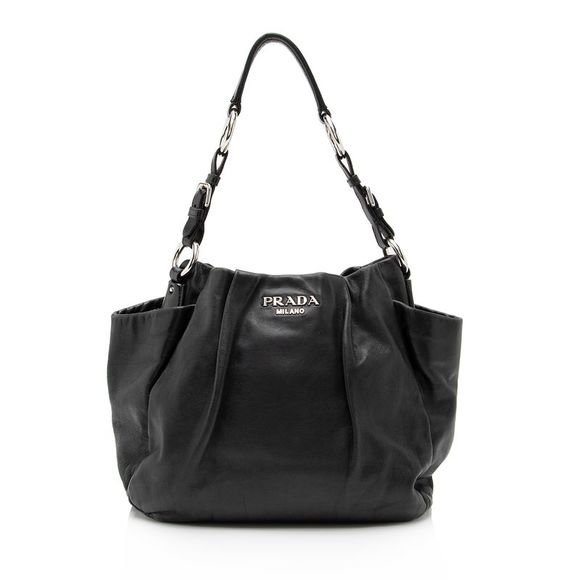 Prada | Bags | Prada Soft Calfskin Pleated Side Pocket Hobo | Poshmark